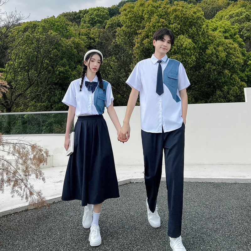 2025 Summer Couple Wear College JK Uniform Student Class Uniform Shirt ...