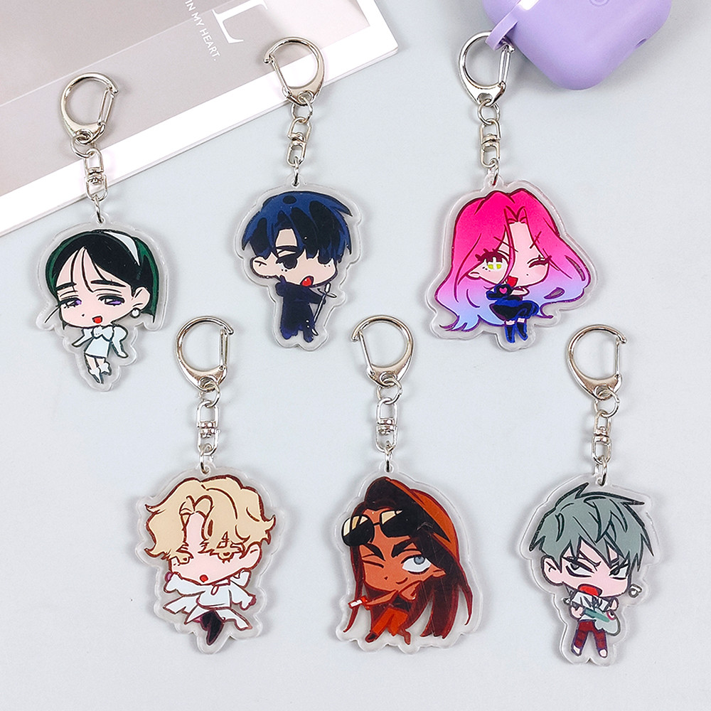 Lovely Alien Stage Anime Keychains Fashion Double Sides Character ...