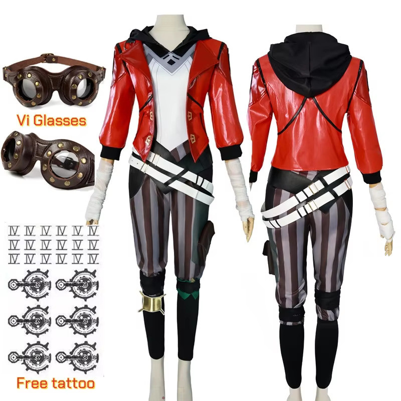 Game LOL Arcane 2 The Piltover Enforcer Violet VI Cosplay Costume ...