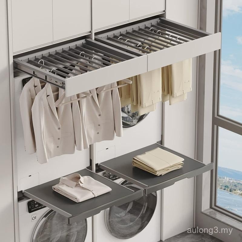 Washing Machine Pull-out Hanger Clothes Rod Balcony Cabinet Washing ...