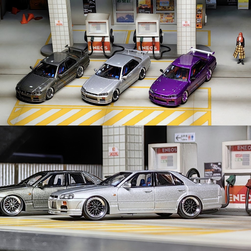 Mortal 1/64 Nissan Skyline GTR ER34 High Spoiler Diecast car Car Model ...