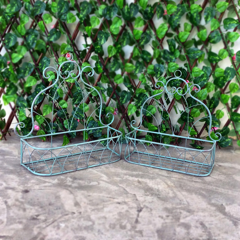 Seni Besi Gaya Eropah Rak Bunga Lekap di Dinding Rak Pasu Bunga Gantung ...