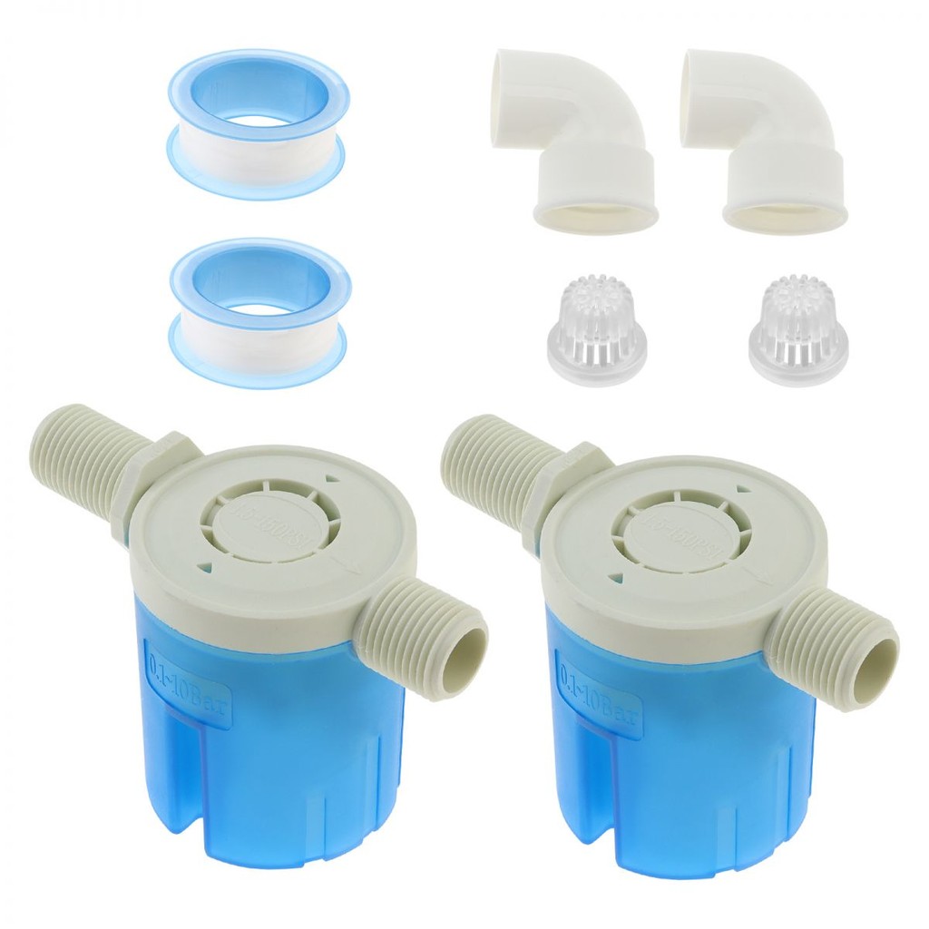 2 pcs 1/2 inch Blue Side Inlet Male Automatic Water Level Control Valve ...