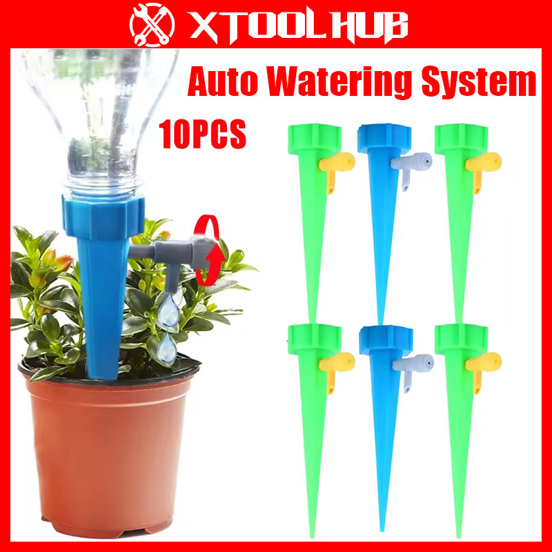10PCS/Set Plant Self Watering Drip Device Auto Watering System Garden ...