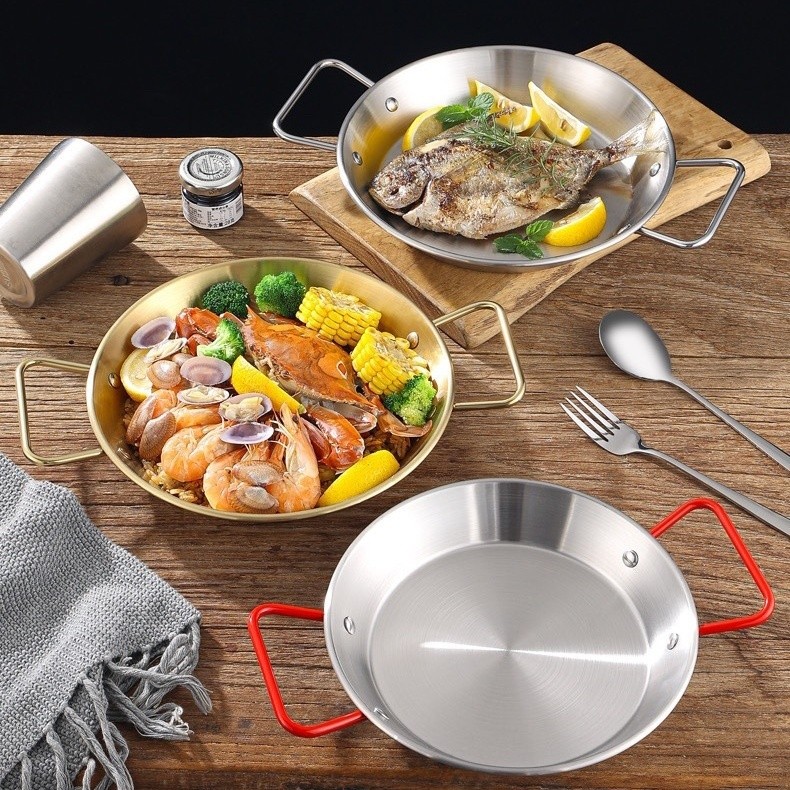 Double Ear Stainless Steel Plate Commercial Household Juice Fishing ...