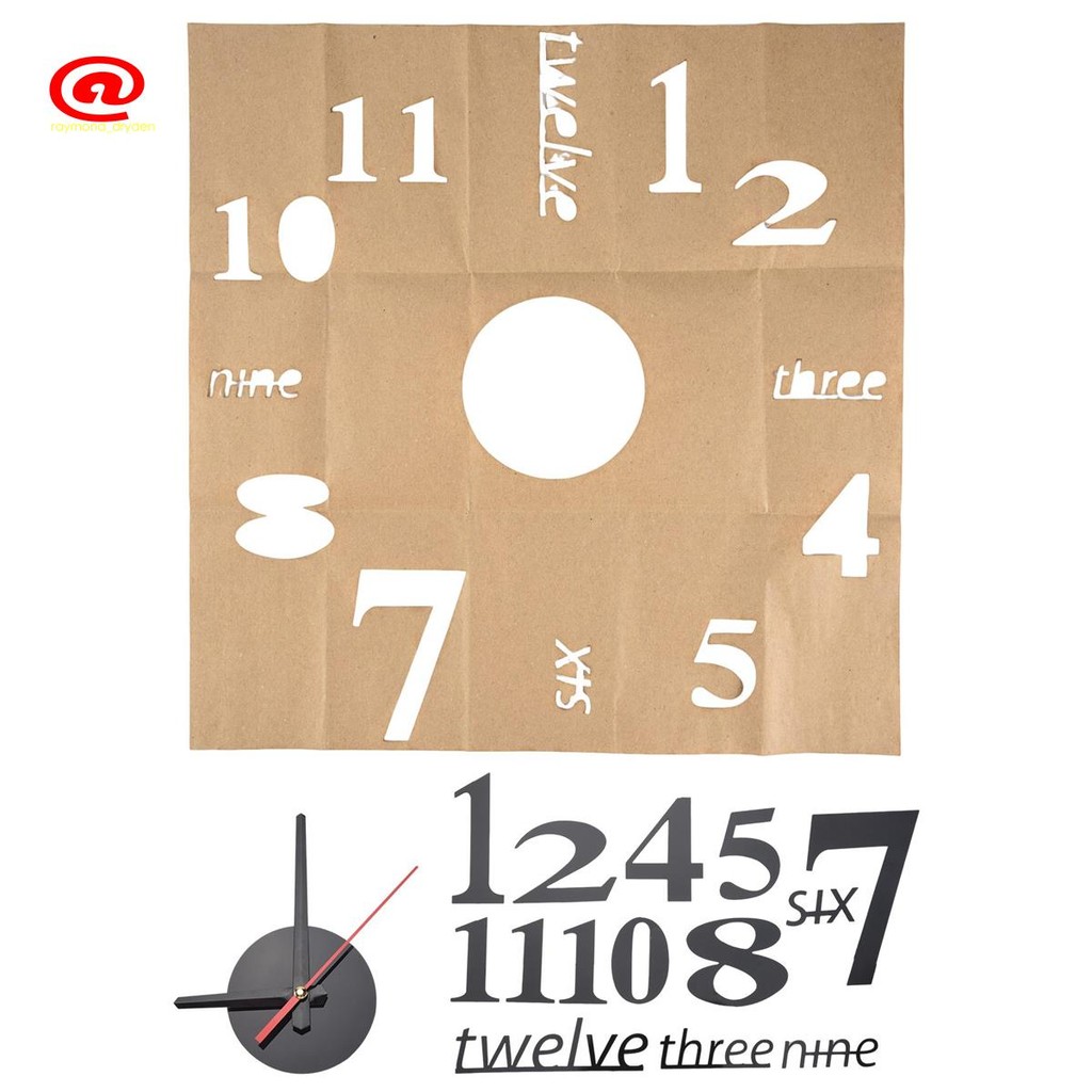 3D DIY Wall Clock Modern Design Large Acrylic Clocks Home Sticker Room ...