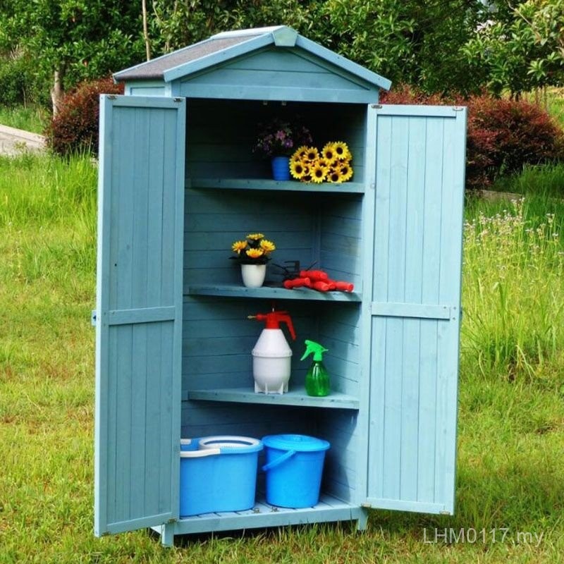 Locker Tool Cabinet Garden Waterproof Storage Cabinet Solid Wood ...