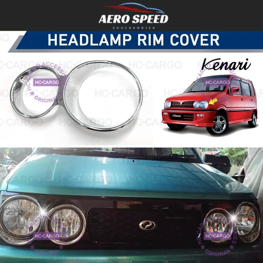 Perodua kenari Headlamp cover chrome Eye Lid Brow Cover Custom Fit ABS ...