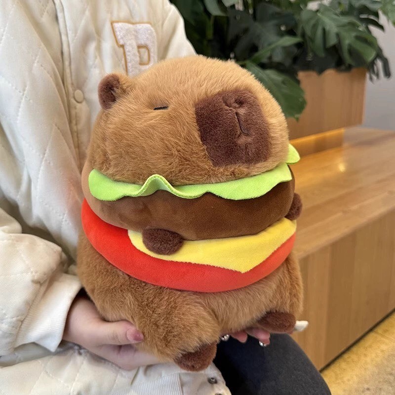 Capybara hamburger teddy bear.capybara bread stuffed animal | Shopee ...
