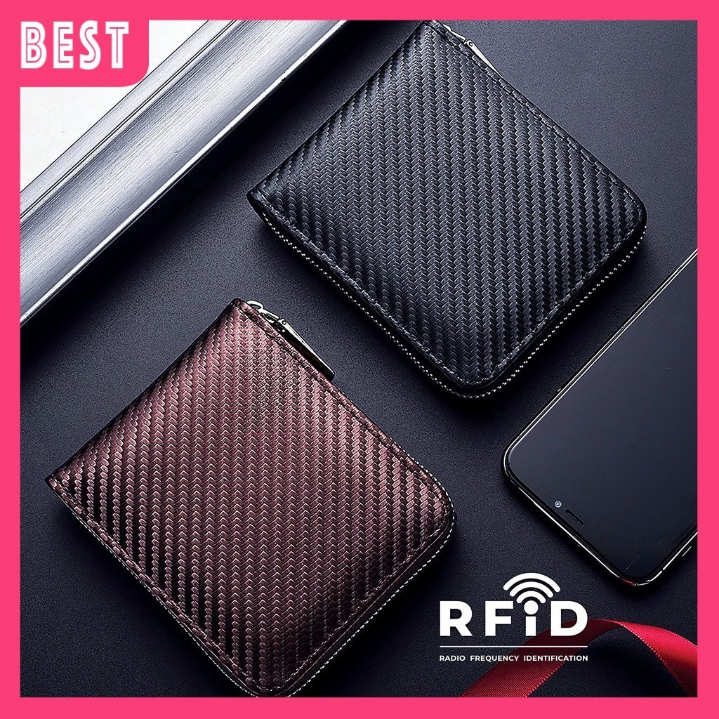 B194 Short Wallet man Leather RFID Wallet RFID Dompet RFID Purse Coin ...