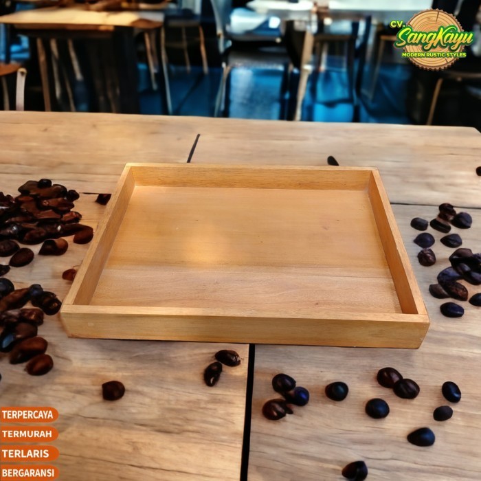 KAYU Full Wooden box 30x30x3 cm Wooden Tray Wooden Tray storage box ...