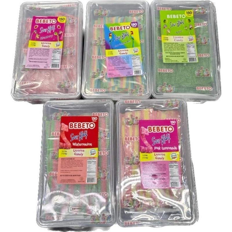 [HALAL] BEBETO HARIBO JELLOPY SOUR BLAST RIBBON BELT 150PCS WHOLESALE ...