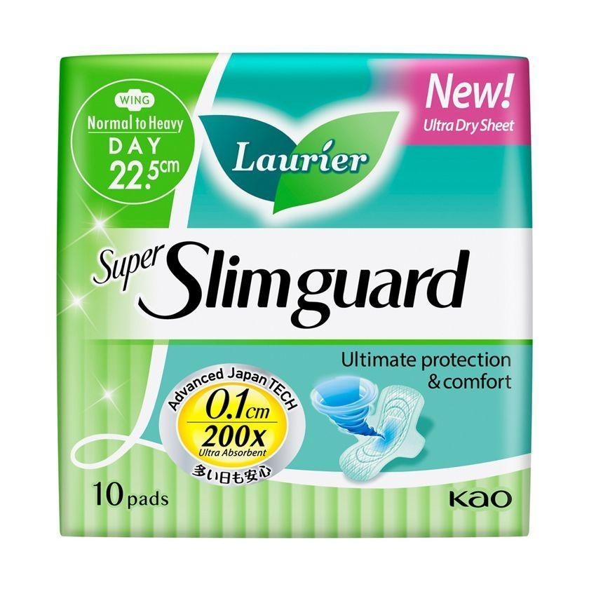 Laurier Super Slimguard 22.5cm Day Wing Sanitary Pads (10pad/20pad ...