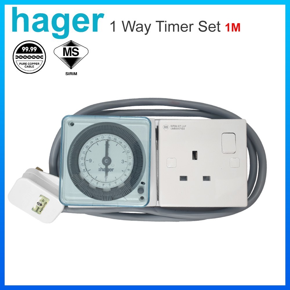 Hager Timer EH711 with 1way Switch Socket For Swiftlet Farming Burung ...