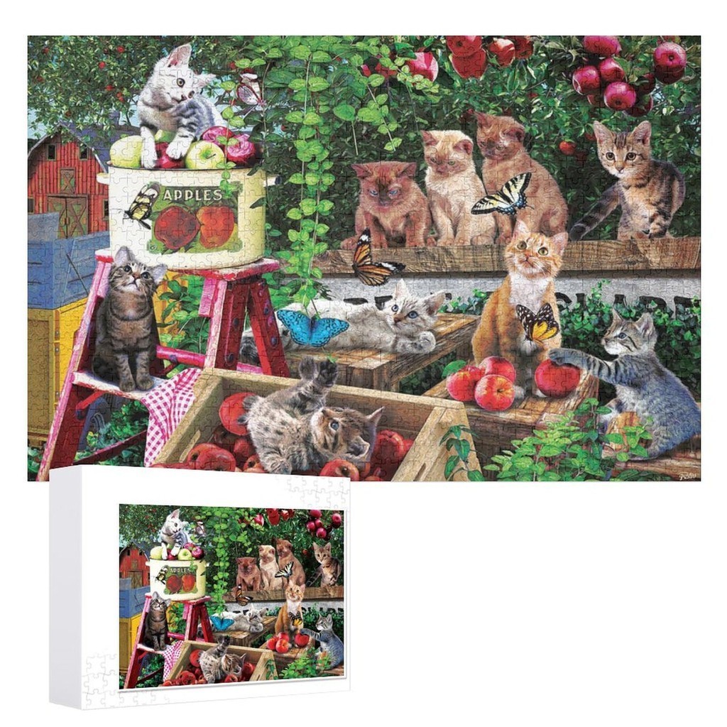 Cats Color Puzzle (500 Piece Jigsaw Puzzle) - Glare Free - Precision ...