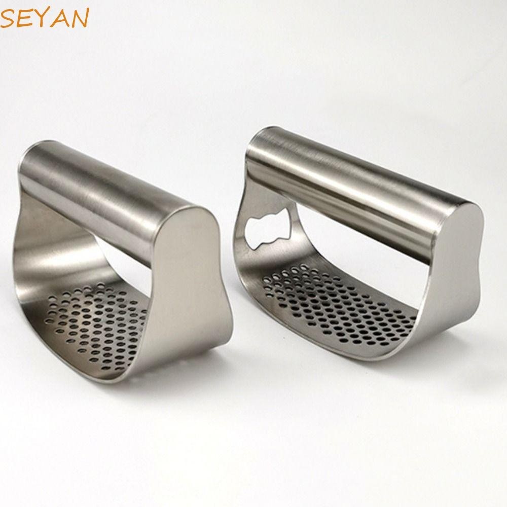 SEYAN Garlic Press Rocker, Garlic Chopper Stainless Steel Garlic Mincer ...