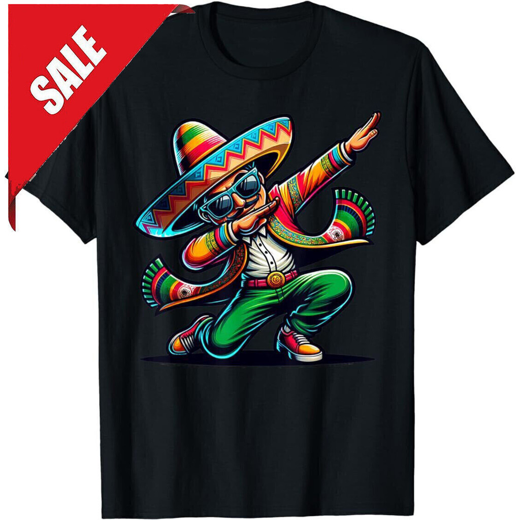 Dabbing Mexican Poncho Five May Hat Dab T-Shirt | Shopee Malaysia
