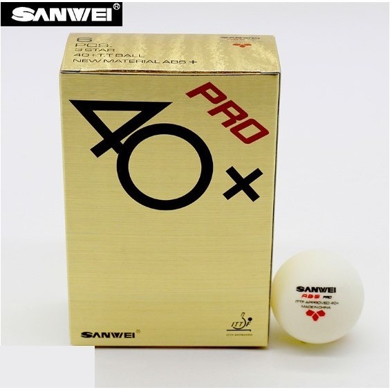 SANWEI ABS PRO 40+Table Tennis Balls ITTF Approved New Material 3Star Ping Pong Balls Ready ...