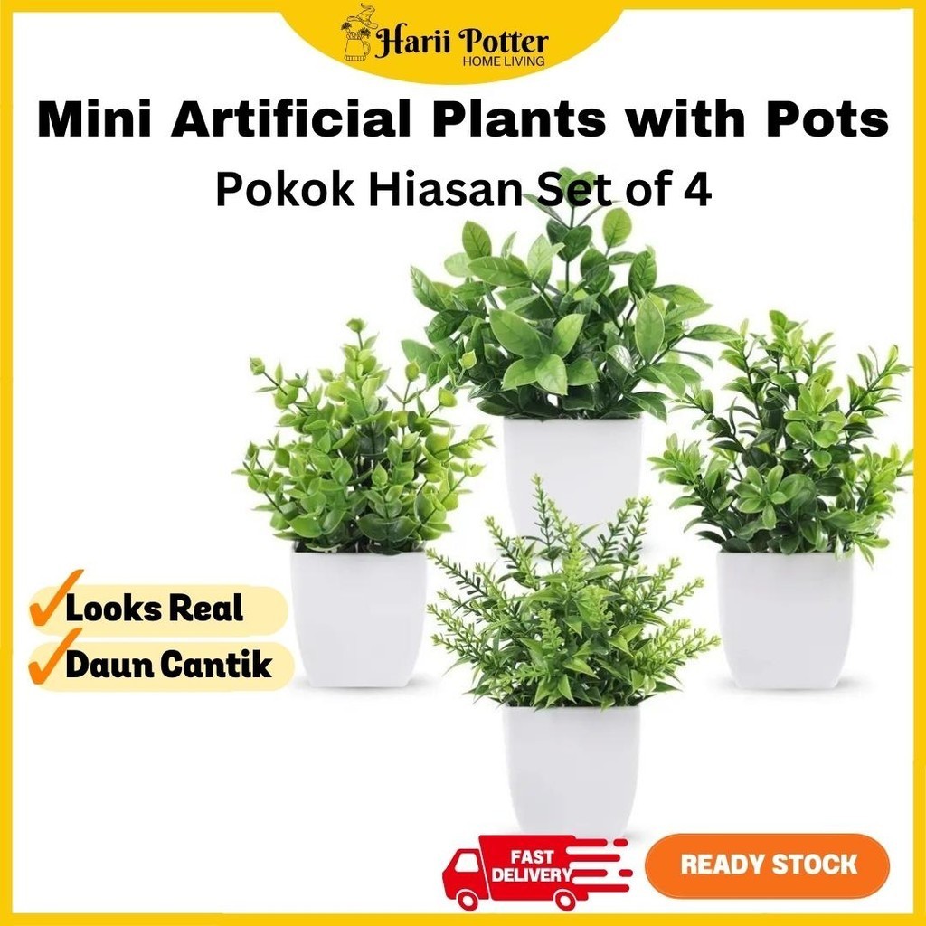 Mini Pot Small Pot Artificial Plant with Pot Plastic Pot Plants for ...