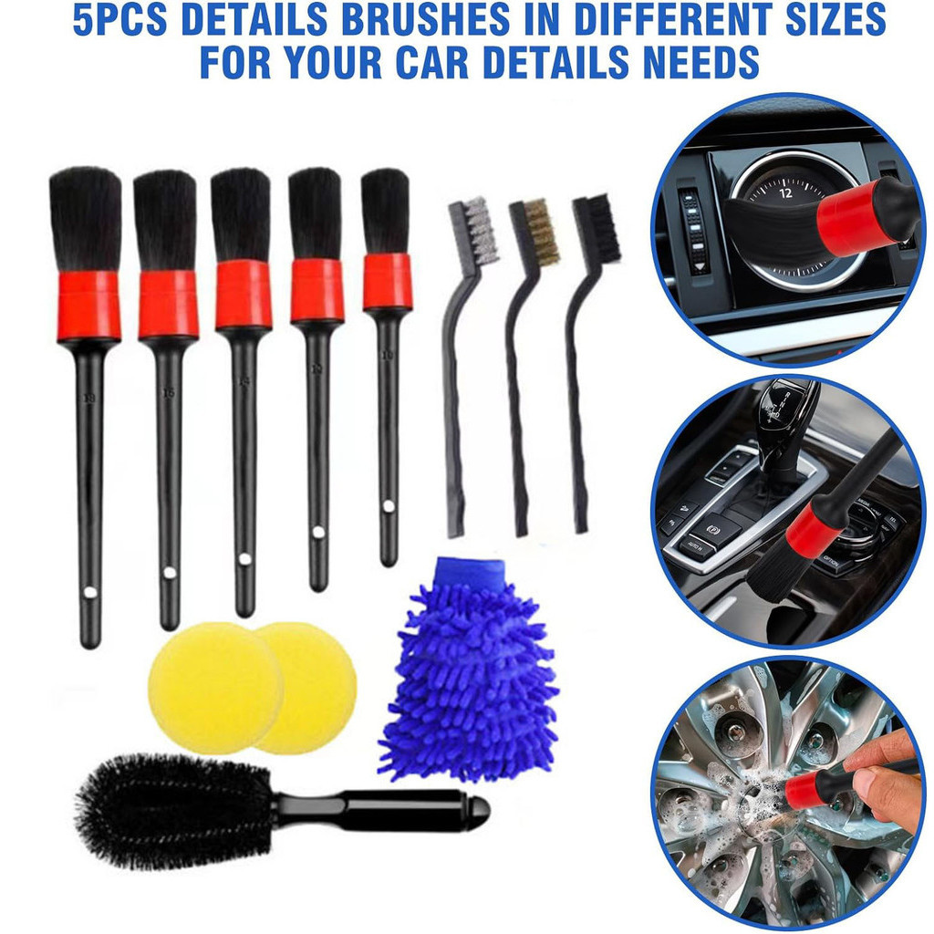 Car Cleaning Brush Set Soft Material Car 12-piece Car Wash Brush Set ...