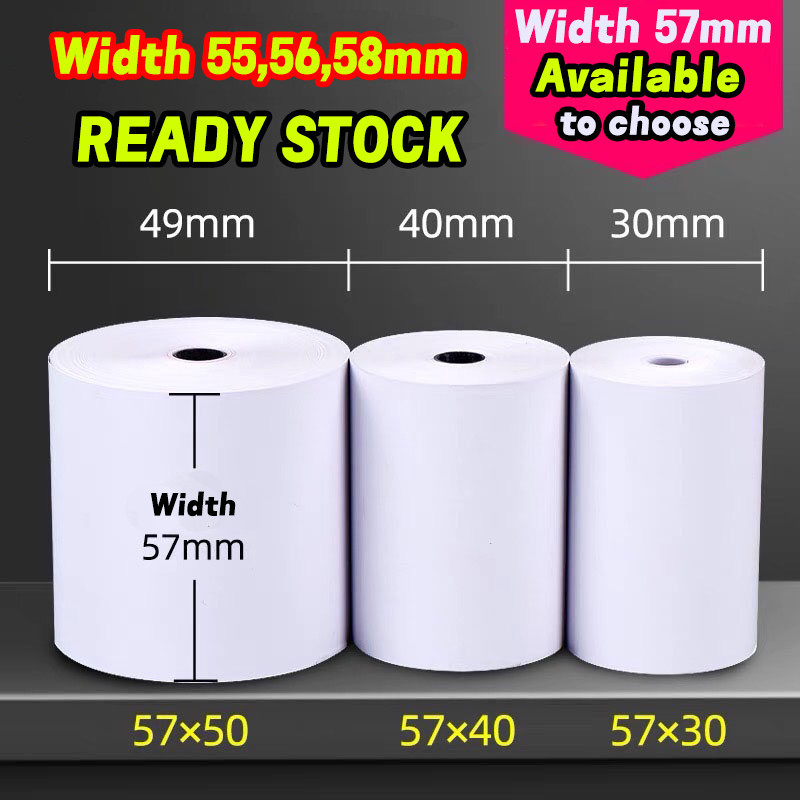 (Ready Stock)Thermal paper*-* receipt paper size 57x40mm 57x30mm ...