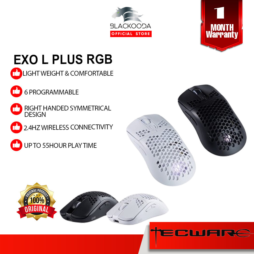Tecware EXO L Plus RGB Gaming Mouse Black | White | Shopee Malaysia