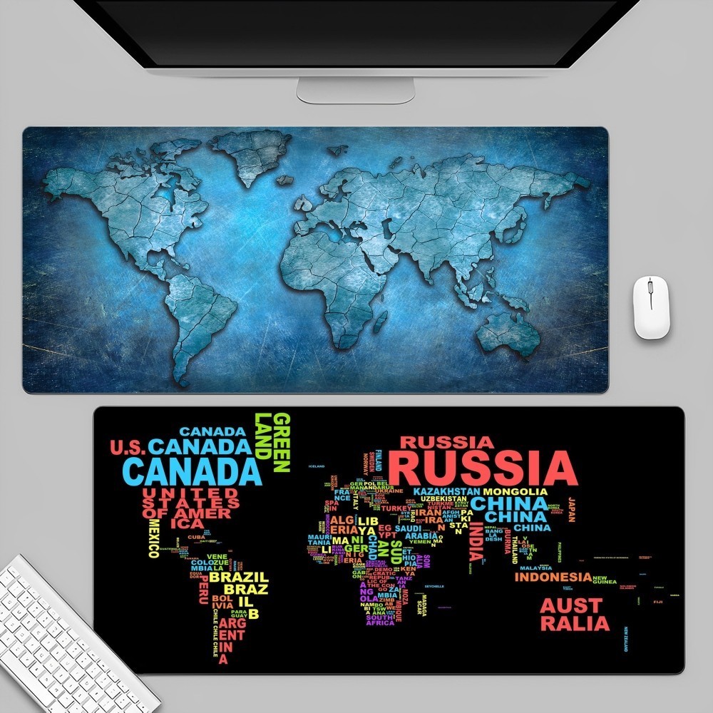 World-Maps Mousepad 80x30cm XL Lockedge Office Computer Desk Mat Table ...