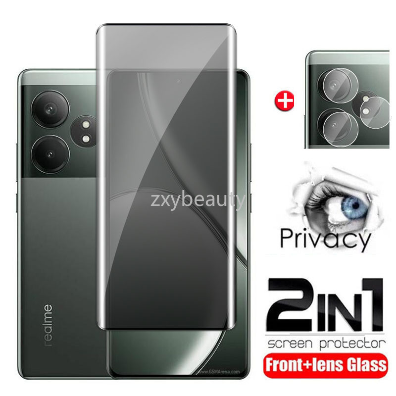 2in1 3D Curved Privacy Tempered Glass For Realme GT 6 6T 2024 5G Neo6 ...