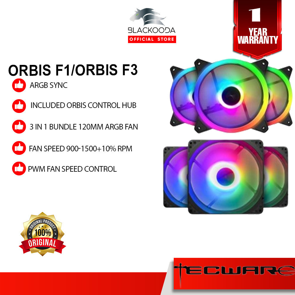 Tecware ORBIS F1 / ORBIS F3 Starter Kit with 3x F1 / F3 ARGB Fan ...