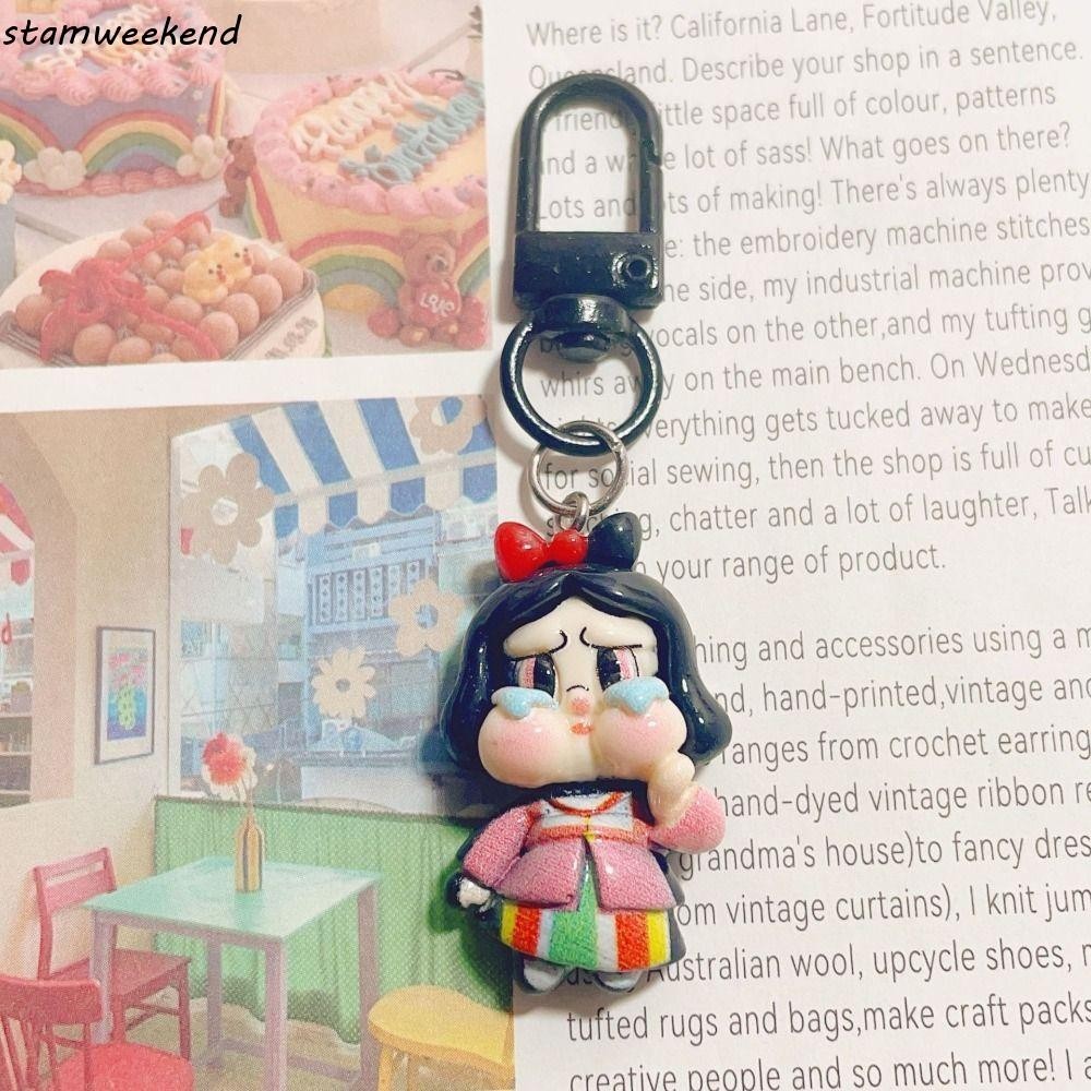 STAMWEEKEND POP MART Keychain, Korean Style Resin Crybaby Keyring ...