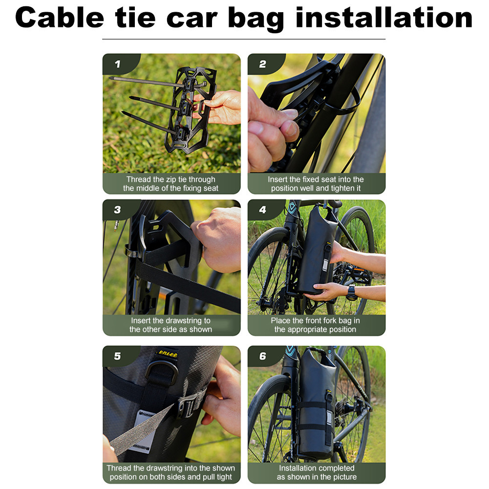 Bv 5L Bike Fork Bag Bicycle Fork Bag Waterproof Lightweight Fork Bag Reflective Strap Large ...