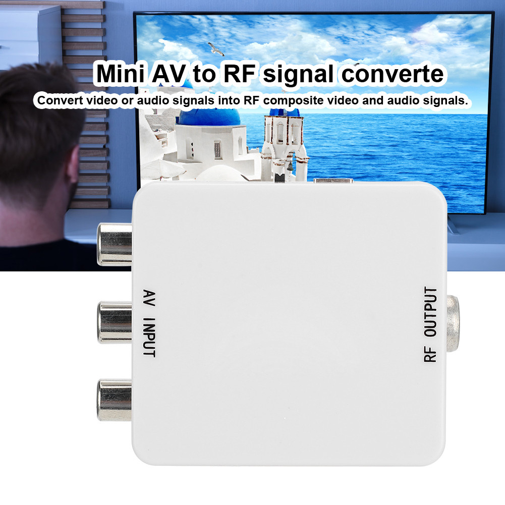Haapeury Mini AV To RF Signal Converter Adapter TV Switcher Input Port ...