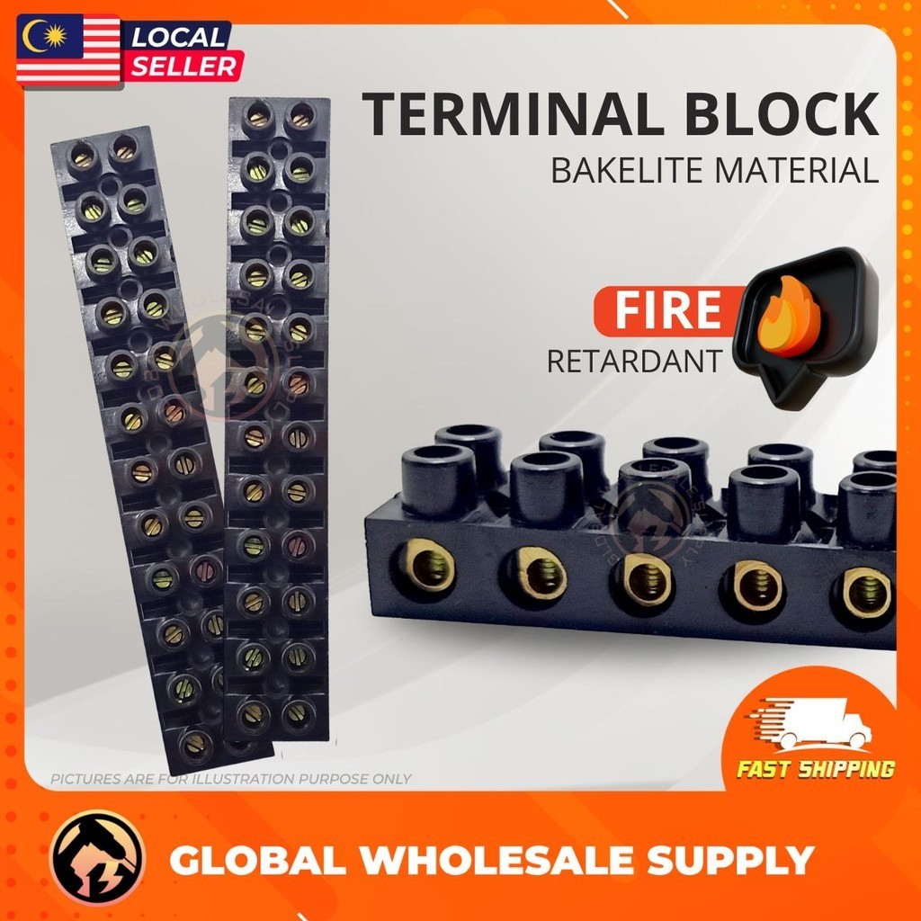 Terminal Block Bakelite Material Wayar Connector Terminal Block Fire ... Terminal Block Bakelite Material Wayar Connector Terminal Block Fire ...