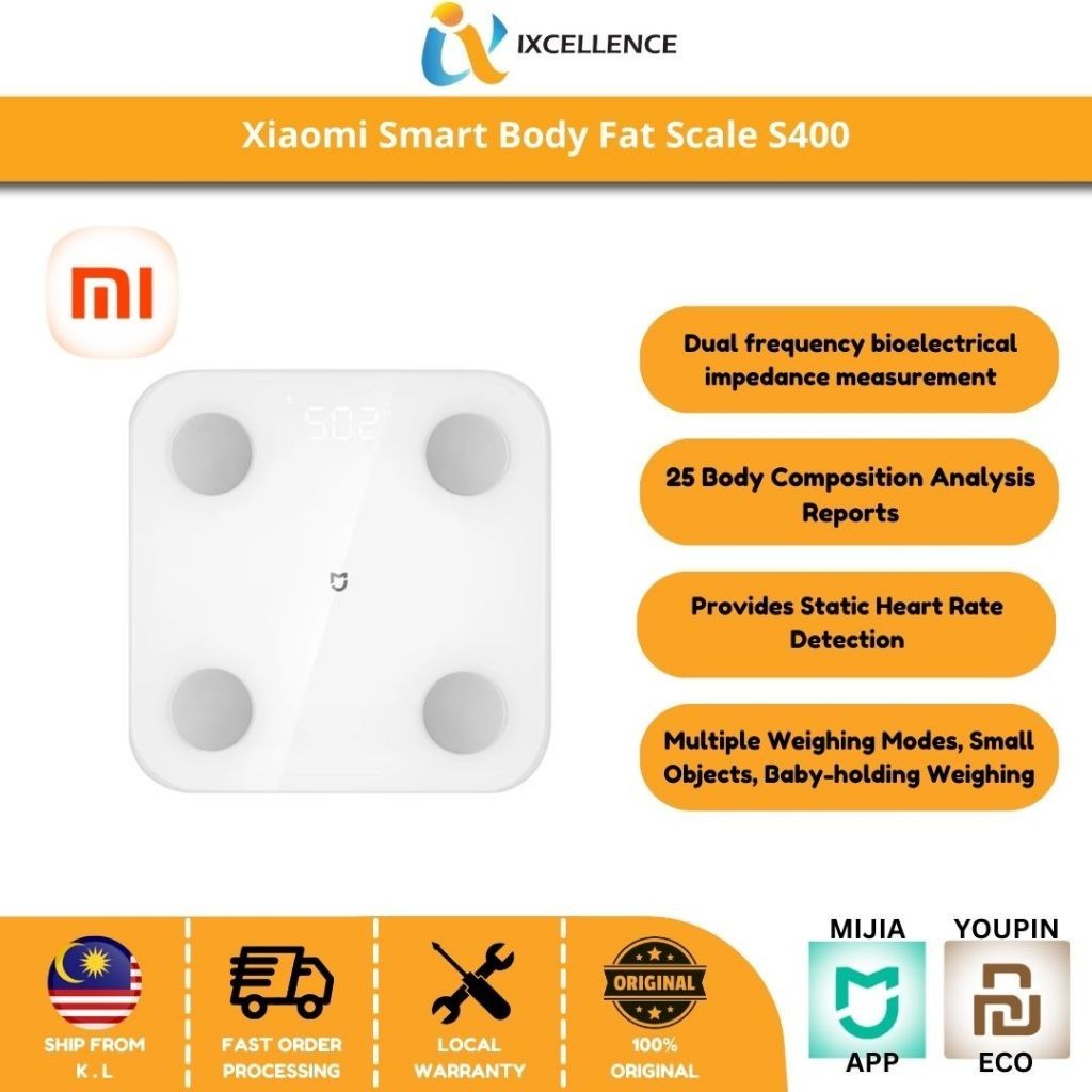 [IX] Xiaomi Body Fat Composition Scale 2 / S400 Bluetooth Digital ...