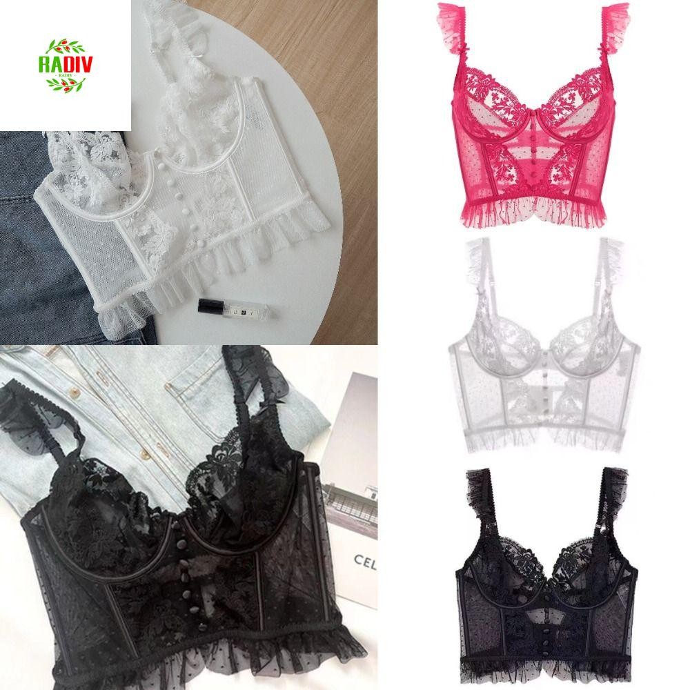 RADIV Lace Lingerie, Comfortable Bra and Panty Set, Transparent Mesh ...