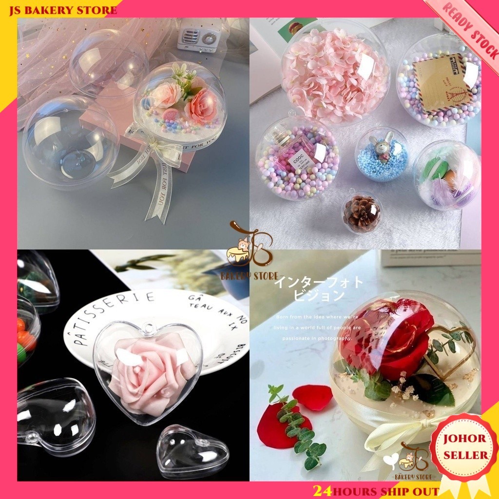 【JS Bakery Store】Transparent Plastic/Mousse/Glass Ball Size 4/6/8/10/12 ...