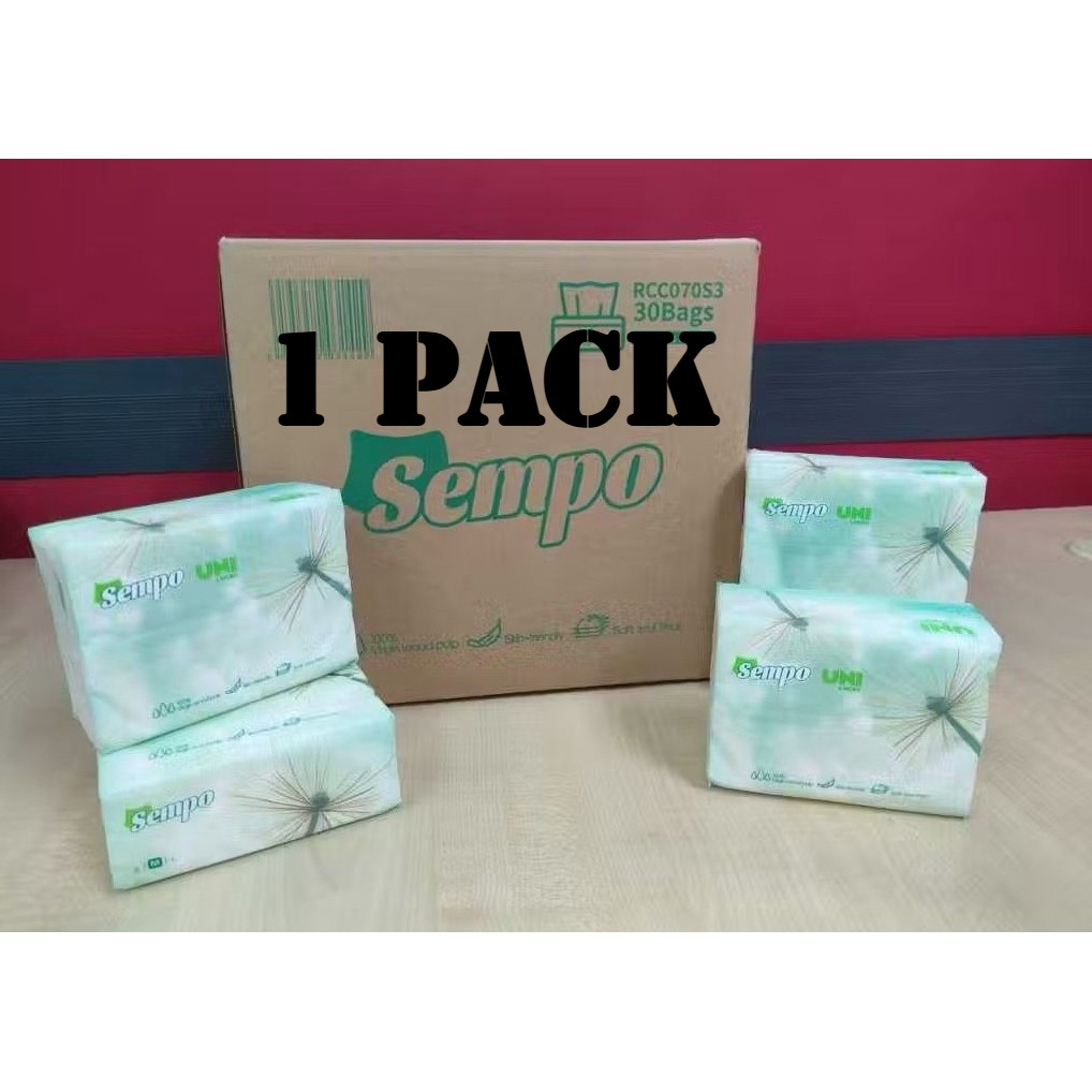 SEMPO HANGING TISSUE Soft Facial Tissue 1 Packs 3 layersX 75 Sheets ...