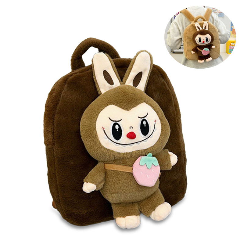 New Labubu Plush Doll Backpack Large Capacity Backpack Female Plush ...
