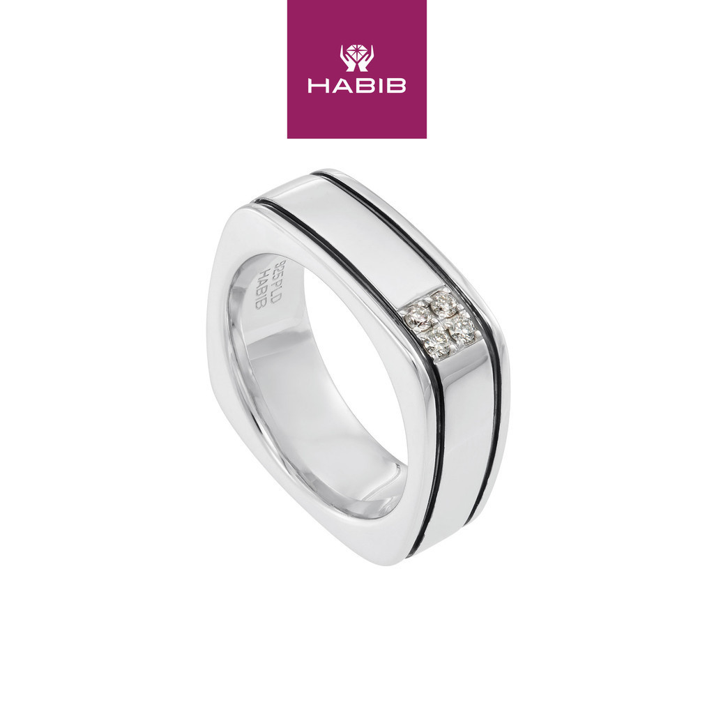 HABIB Diamond Men's Ring in 925 Silver Palladium 270721024(PLD ...