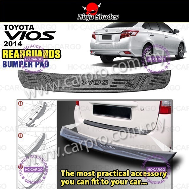 Toyota Vios 2014 - 2018 Rear Bumper Guard Bumper Pad Protector - Black ...