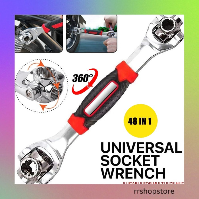Universal Wrench 8 in 1 Socket Wrench Multi Wrench Tool with 360 Degree ...