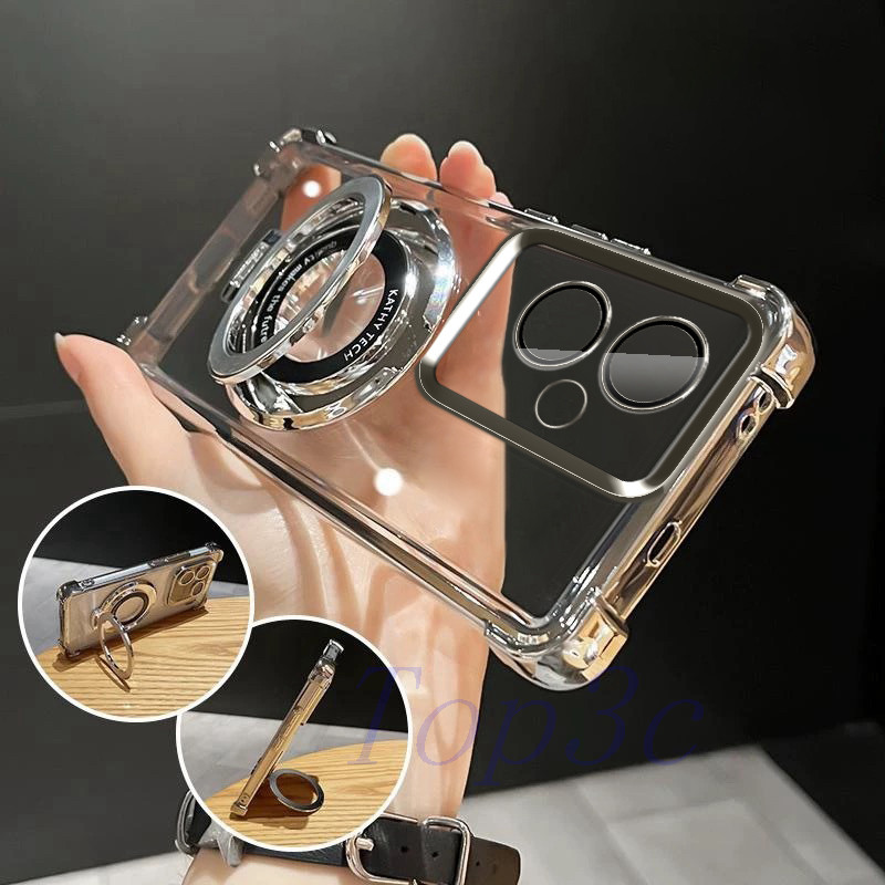 Casing oppo A79 5G Bracket style airbag anti drop transparent phone ...