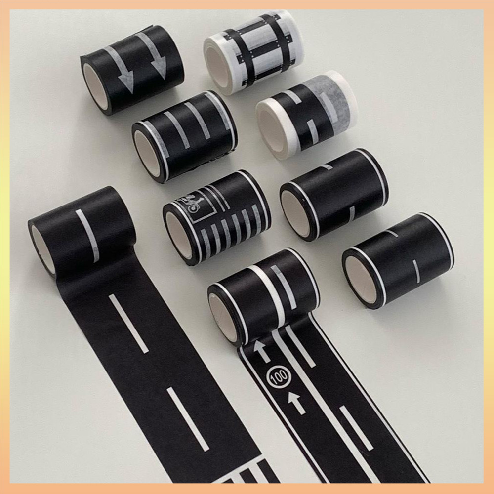 1Pcs 5m Railway Train Curve Design Paper Tape DIY Road Traffic Adhesive ...
