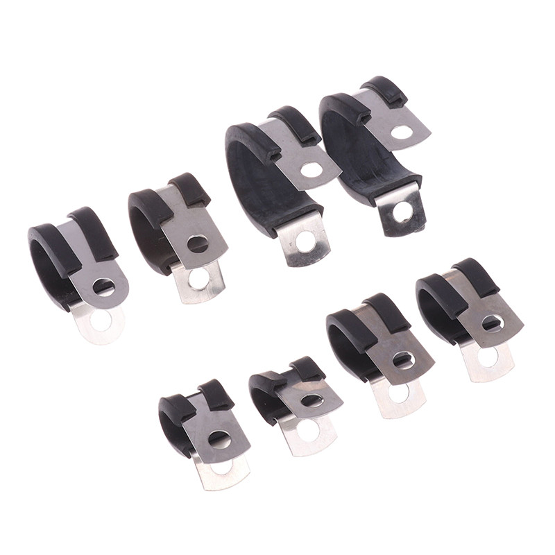 [guyumao] 5Pcs 6MM-20MM Stainless Steel Rubber Lined P Clips R-type ...