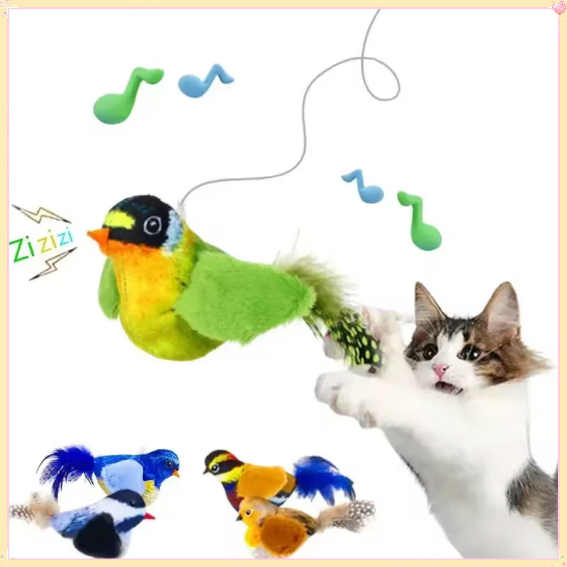 Interactive Cat Toy Simulation Bird Cat Squeaky Toy Cat Chaser Toys Pet ...