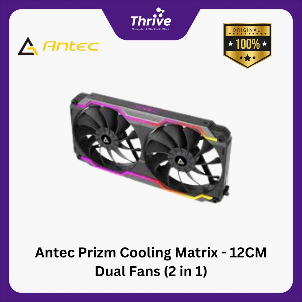 Antec Prizm Cooling Matrix - 12CM Dual Fans (2 in 1) with ARGB Bracket ...