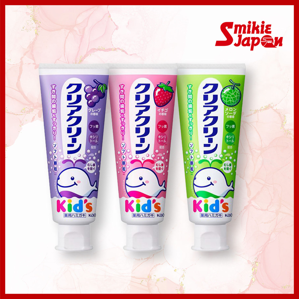 Kao Clear Clean Kids Toothpaste Grape 70g/Strawberry 70/Melon Soda 70g ...