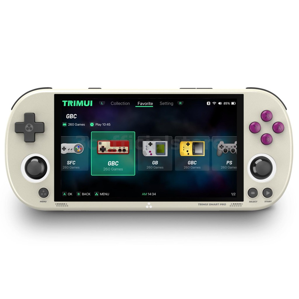 HANHIBR Trimui Smart Pro 4.96" IPS Handheld Game Console 128GB Dual RGB Joystick 26 Simulators ...