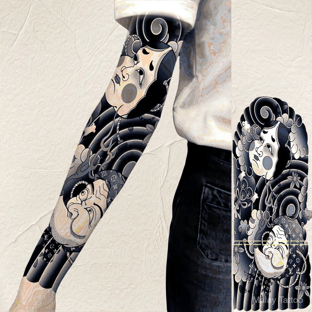 Tattoo Sticker Arm Tattoo+Chest Tattoo Removable Dark Series Party QLZF ...