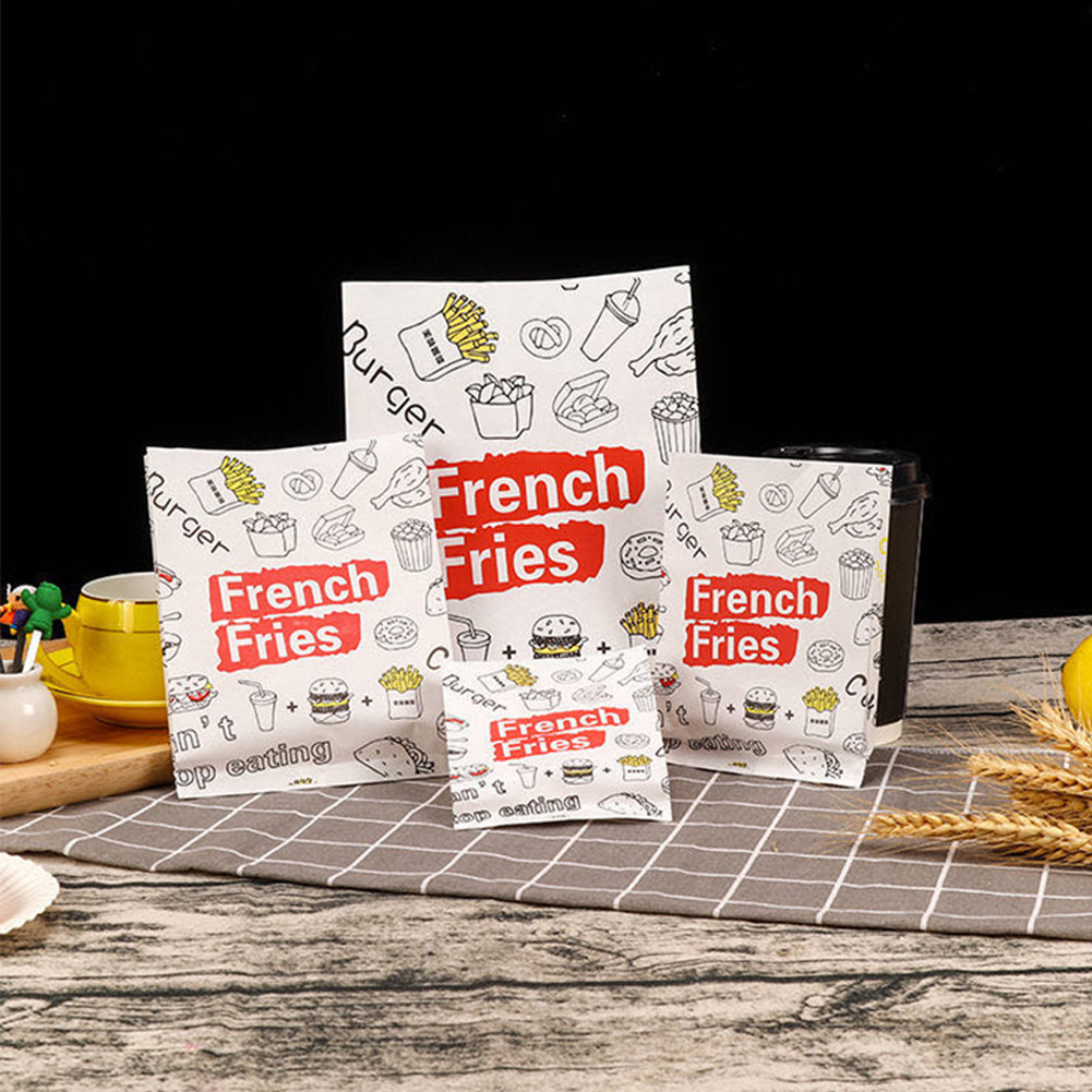 French Fries Bag /Fried Snacks Grease-Proof Paper Bag Packaging Paper ...